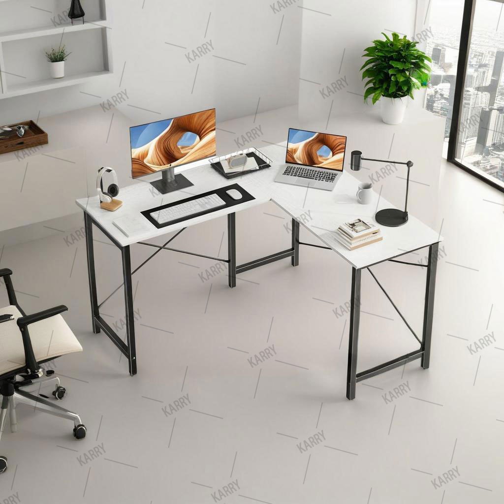 KARRY L Shape Corner Table Large Space Computer Desk Office Table Home ...