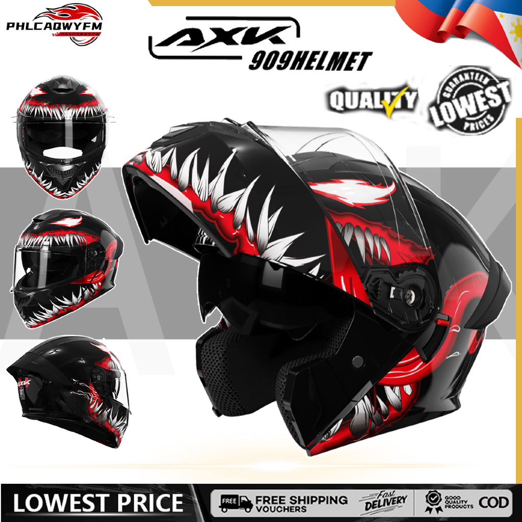 AXK 909 Full Face Motorcycle Dual Visor Modular Helmets Motorcycle ...