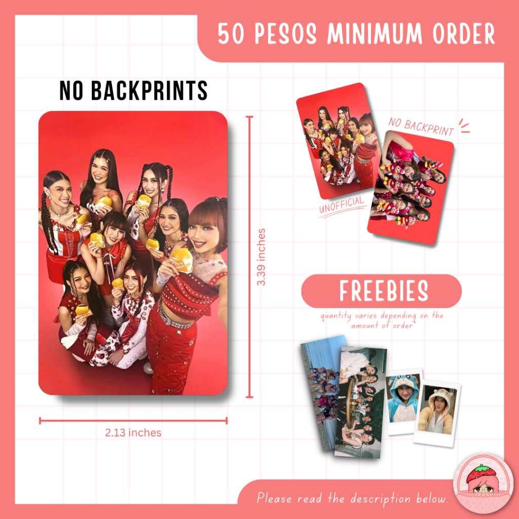 [UNOFFICIAL FANMADE - NO BACKPRINTS] BINI X JOLLIBEE JOLLIBINI OT8 PC ...