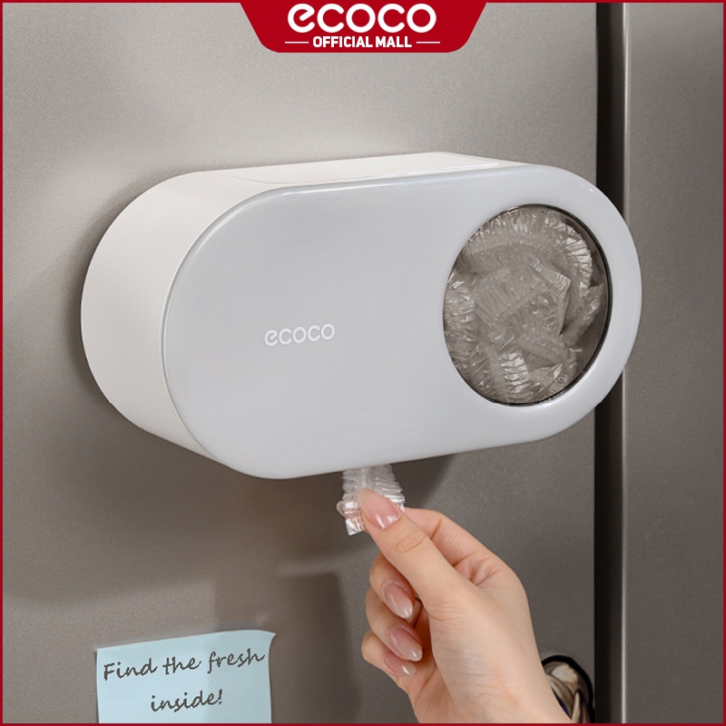 Ecoco Disposable Bowl Cover Holder Wall-mounted Plastic Food Wrap for Kitchen Fridge Keeping ...