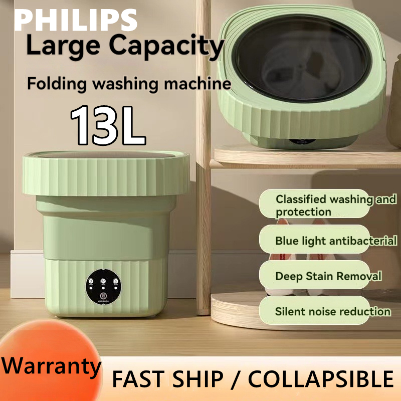 PHILIPS 13L large capacity folding washing machine blue light washing ...