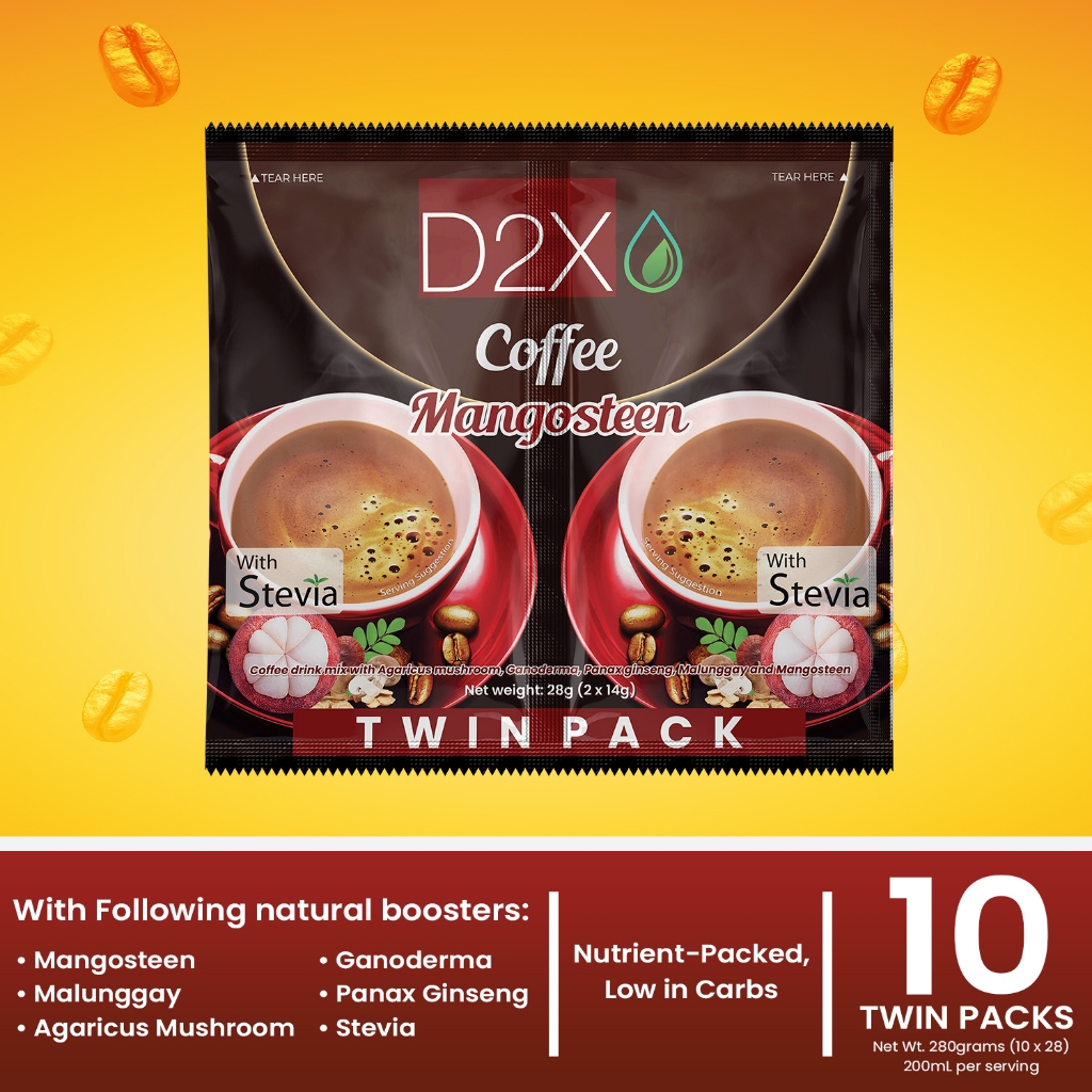 D2X Coffee Mangosteen Twin Pack (10 x 28g) | Shopee Philippines