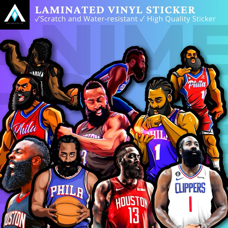JAMES HARDEN NBA BASKETBALL STAR STICKERS ~ LAMINATED VINYL STICKERS ...