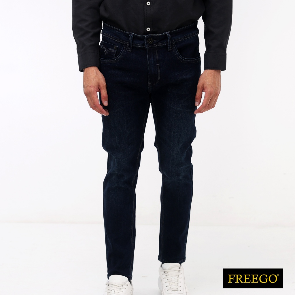 Freego Mens Denim Long Pants Skinny Fit Stretch GBB40-0014 | Shopee ...