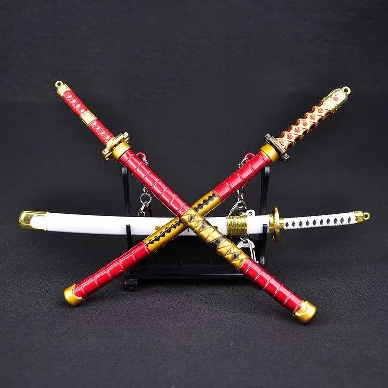 Anime One Piece 22cm Samurai sword keychain Aluminum alloy model Zoro ...