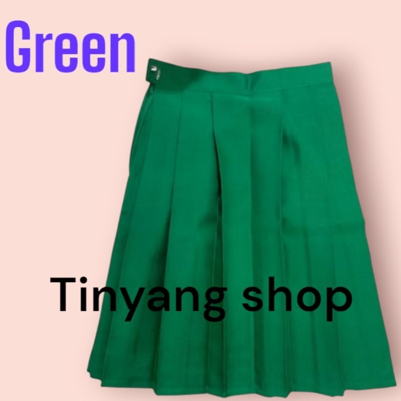 SCHOOL UNIFORM SKIRT (GREEN ROUND PLITS) | Shopee Philippines