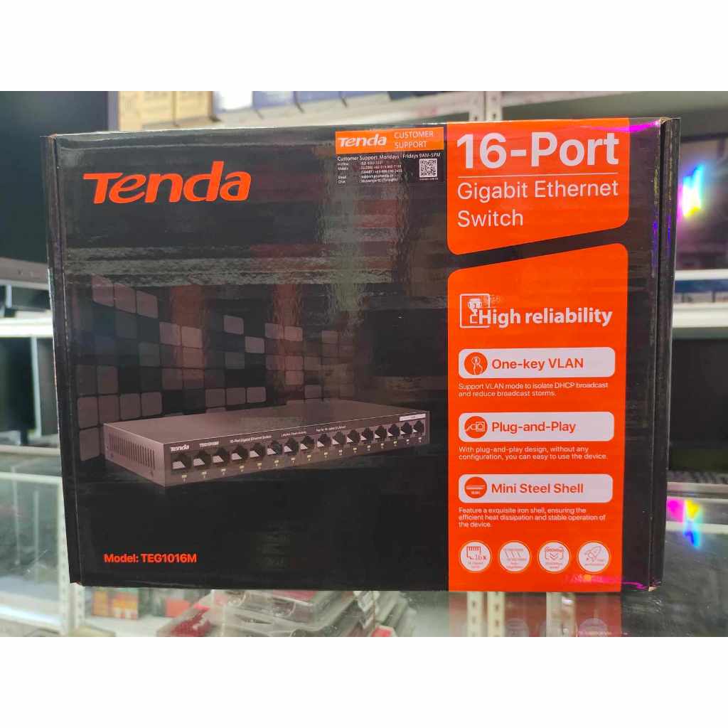 TENDA TEG1016M 16-PORT GIGABIT ETHERNET SWITCH | Shopee Philippines