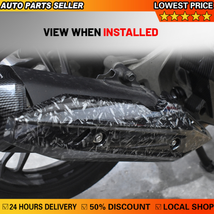 HONDA CLICK V2 / CLICK V3 MUFFLER COVER GLOSSY HYDRO-DIP FORGED CARBON ...