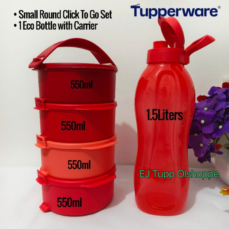 Original Tupperware Bundle Set (1 Click To Go Set & 1 Eco Bottle 1.5L ...