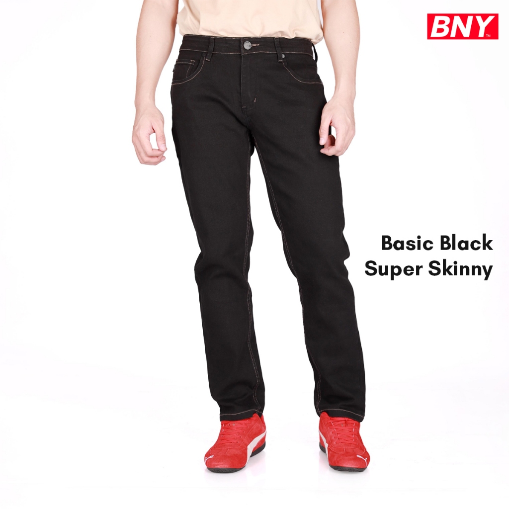 BNY Men's Basic Skinny Black Denim (622) | Shopee Philippines