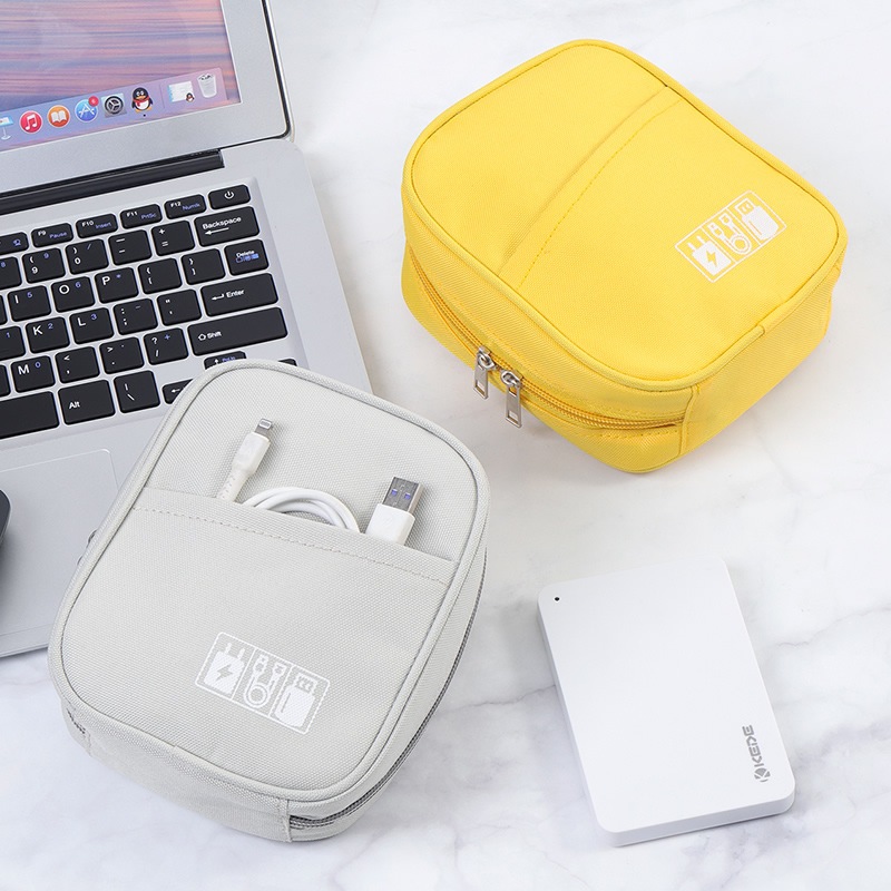 Portable Data Cable Storage Bag Digital Travel Charging Treasure ...
