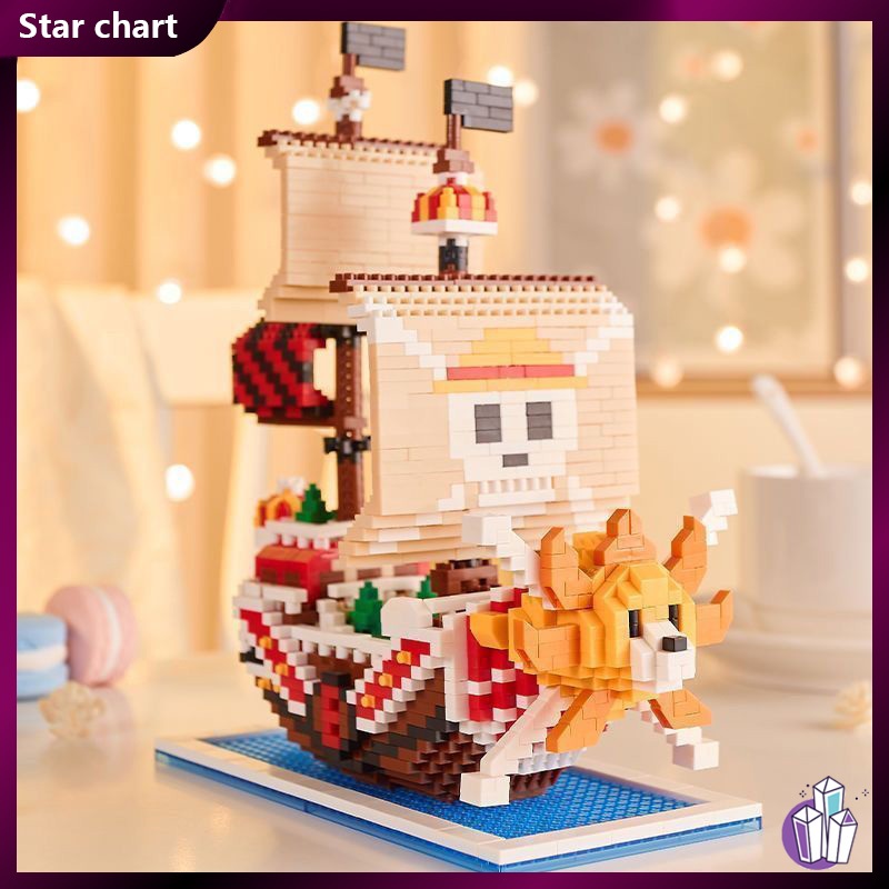 One Piece Building Blocks Sun Pirate Ship Model Decorative gift ...