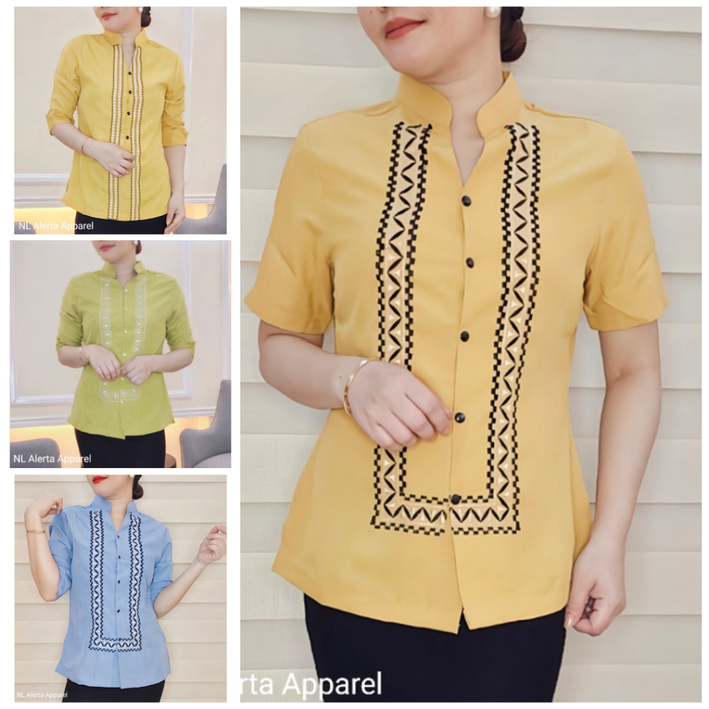 OFFICE WORK WEAR HUGO TOP BARONG FOR WOMEN (PURE EMBROIDERED) | Shopee ...