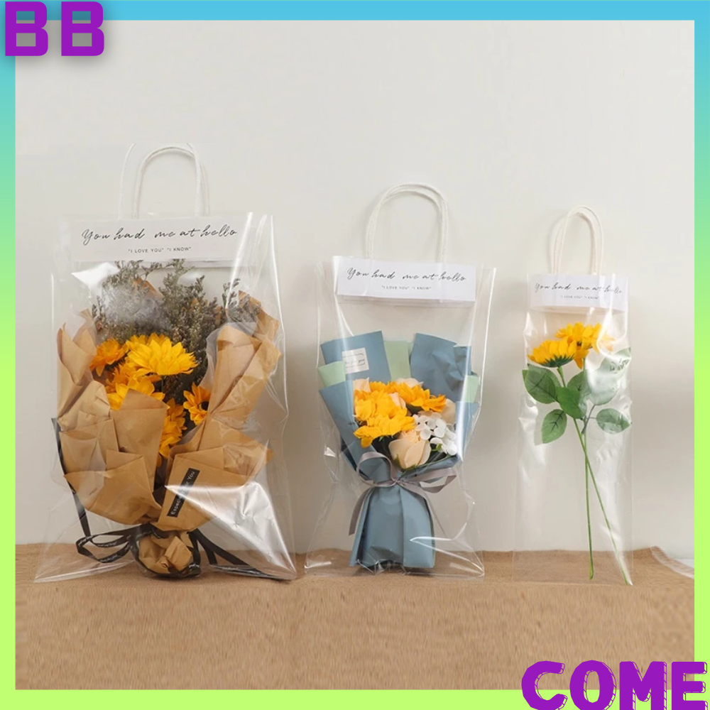 10pcs/set Transparent Flower Storage Bag Waterproof Bouquet Gift Flower ...