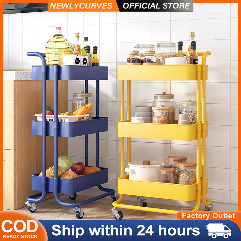 NEW - Movable Trolley Kitchen Storage Rack Bedroom Snack Rack Bathroom ...