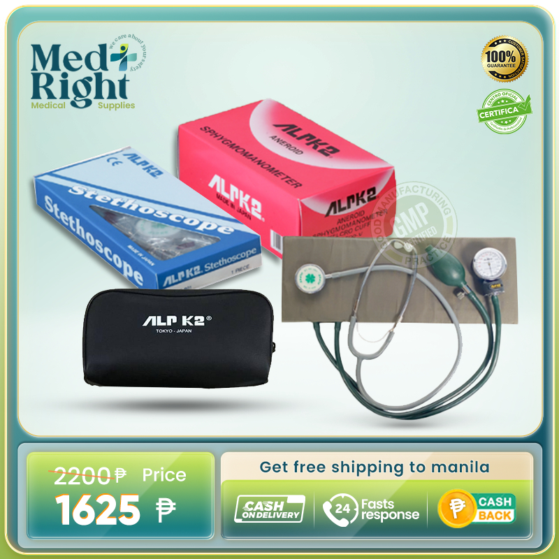 ALPK2 Blood Pressure Monitor Aneroid Sphygmomanometer | Stethoscope & Valve with Bulb | Shopee ...