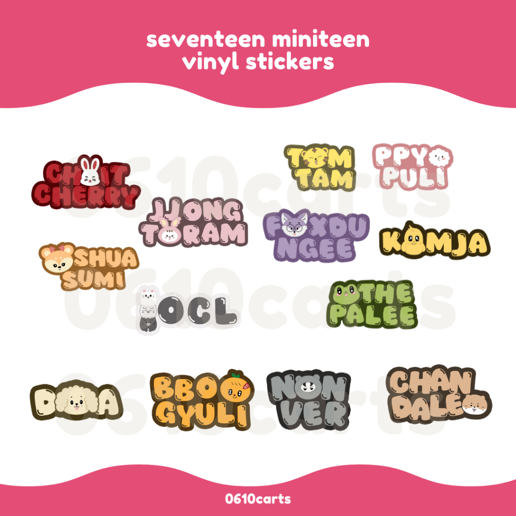 seventeen miniteen vinyl stickers | 0610carts | Shopee Philippines
