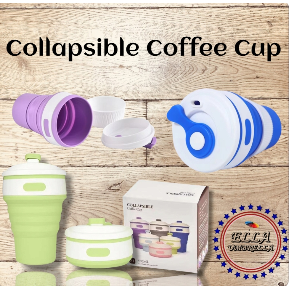 (EllaShop) Collapsible Folding Water Cups Drinking ware Silicone Cup ...