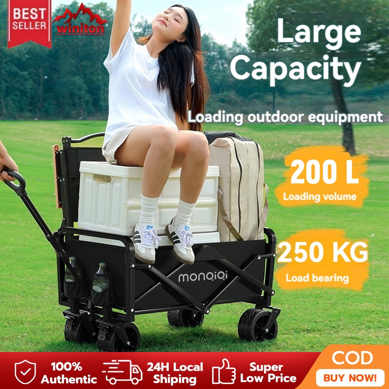 Outdoor Utility Wagon trolley Carts Folding Beach Garden Camping ...