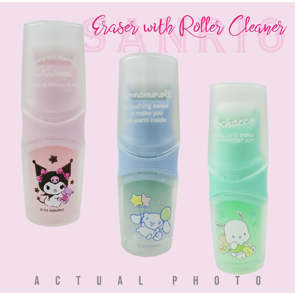 Kuromi Pochacco Cinnamoroll Eraser with Roller Cleaner | Shopee Philippines