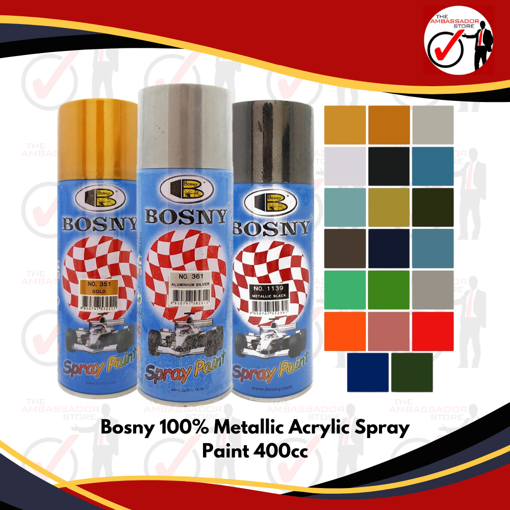 Bosny Metallic Finish Acrylic Spray Paint 400cc | Shopee Philippines
