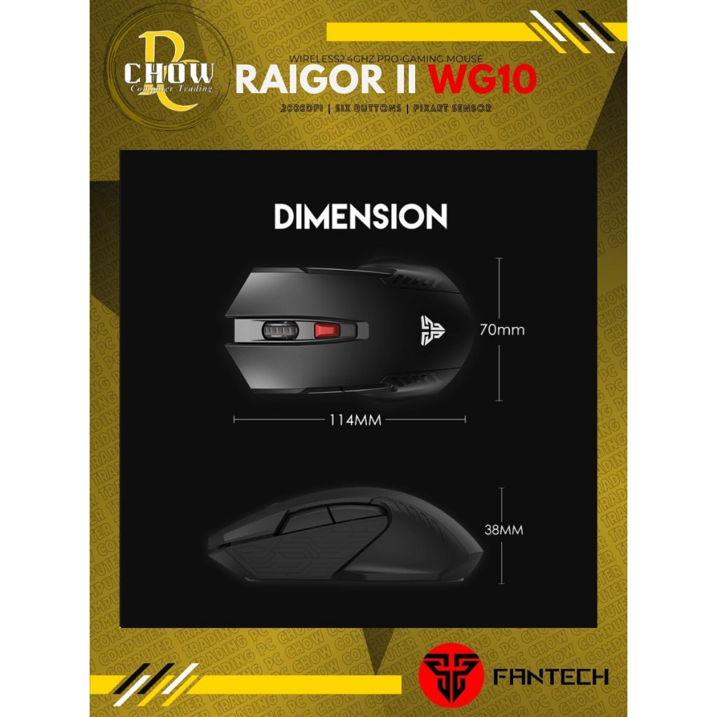 Fantech Raigor II WG10 Wireless Gaming Mouse 2000 DPI 2.4 Ghz Pro ...