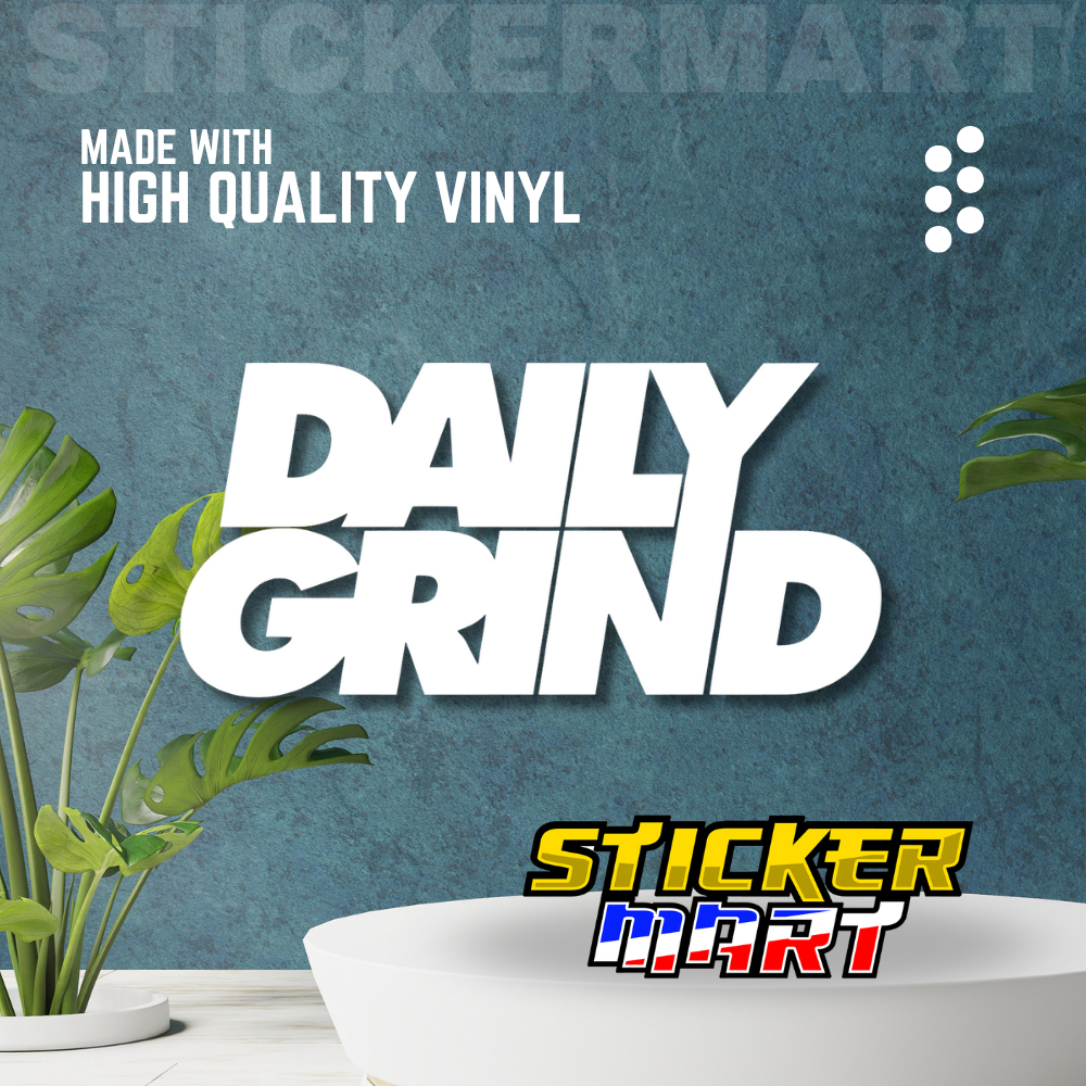 DAILY GRIND BIG STICKER - Windshield Visor Decals for Car/Motorcycle ...