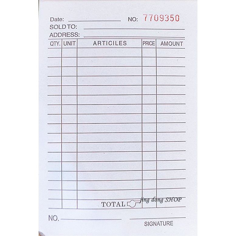 delivery Invoice wholesale resibo receipt with carbon paper receipt ...