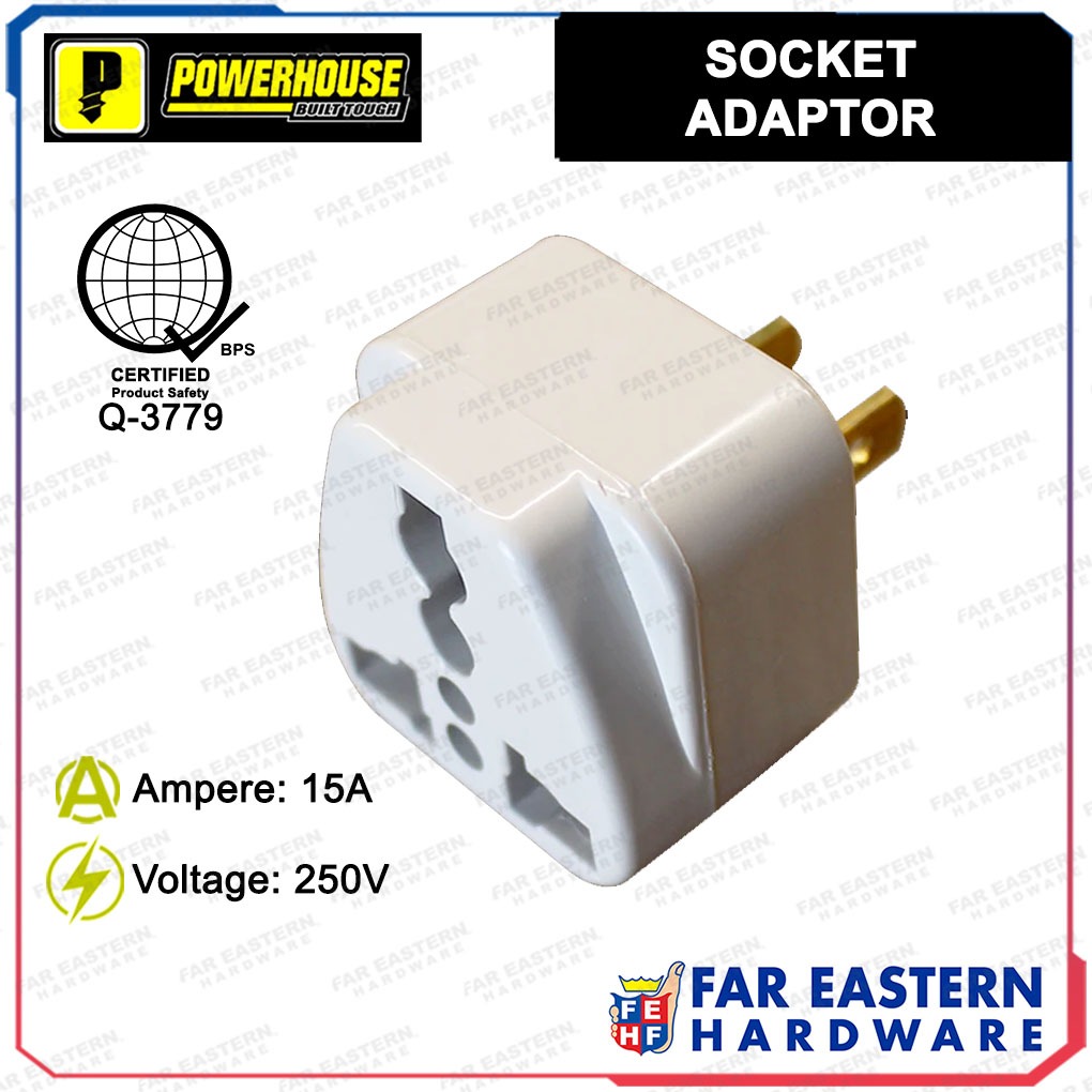POWERHOUSE Universal Socket Outlet Adaptor Electrical Adapter PHE-UA500 ...