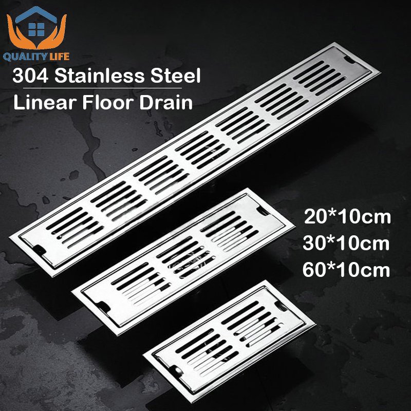 Floor Drain Stainless Steel 304 Anti-clogging Rectangular Drains Linear ...