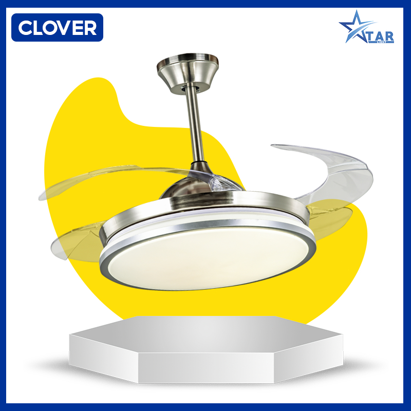 Starlight Ceiling Fan With Light Remote Control Chandelier Invisible ...