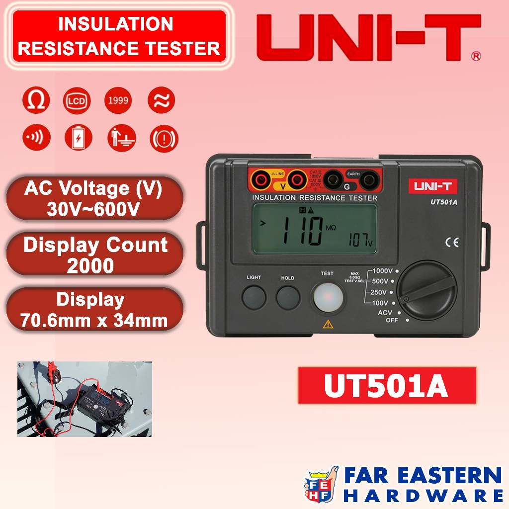 UNI-T Insulation Resistance Testers UT501A | Shopee Philippines