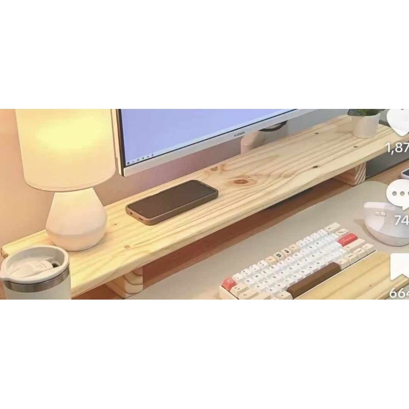 Monitor Riser Solid Wood T Legs Nordic Modern | Shopee Philippines
