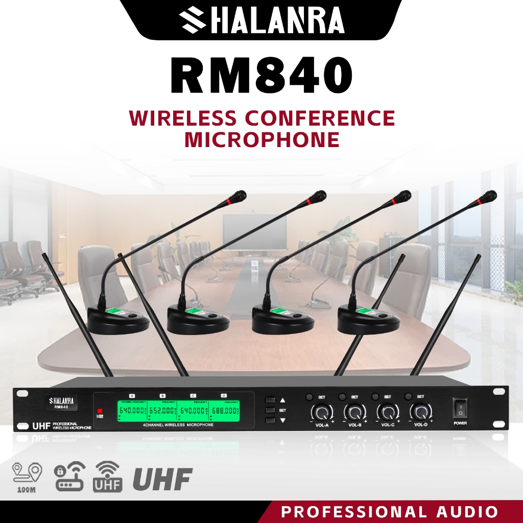 Wireless conference microphone set 4 wireless gooseneck microphones ...