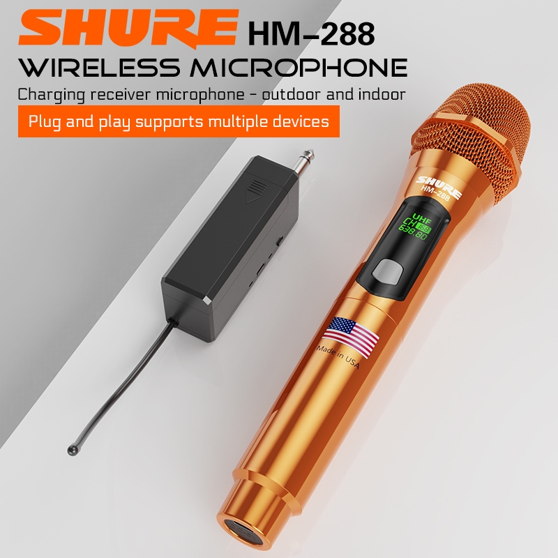 Shure Gold HM 288 Rechargeble Receiver and Microphone for Karaoke ...