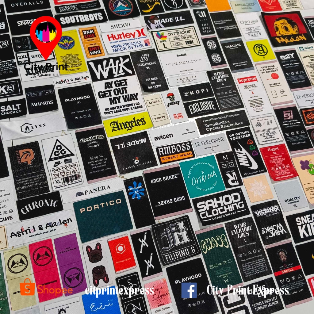 City Print Semi Woven Customized Etiketa Clothing Label Tag ...