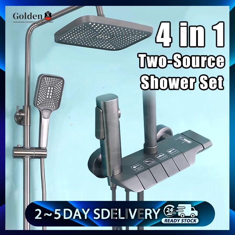 Shower set 4 in1 Stainless Steel Shower Set with Faucet bidet Control ...
