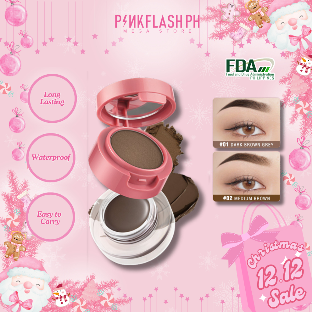 PINKFLASH 2-In-1 Duo Effect Eyebrow Cream & Powder Gel Pomade | Shopee ...