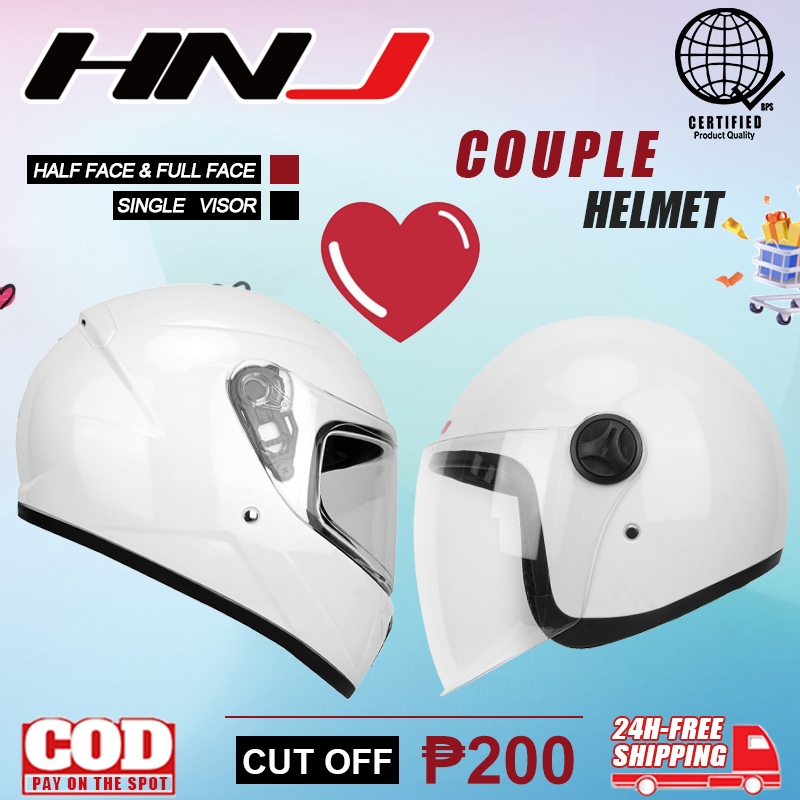 HNJ Motorcycle Helmet Couple Buy 1 Take 1 Couple Helmet Full Face Half ...