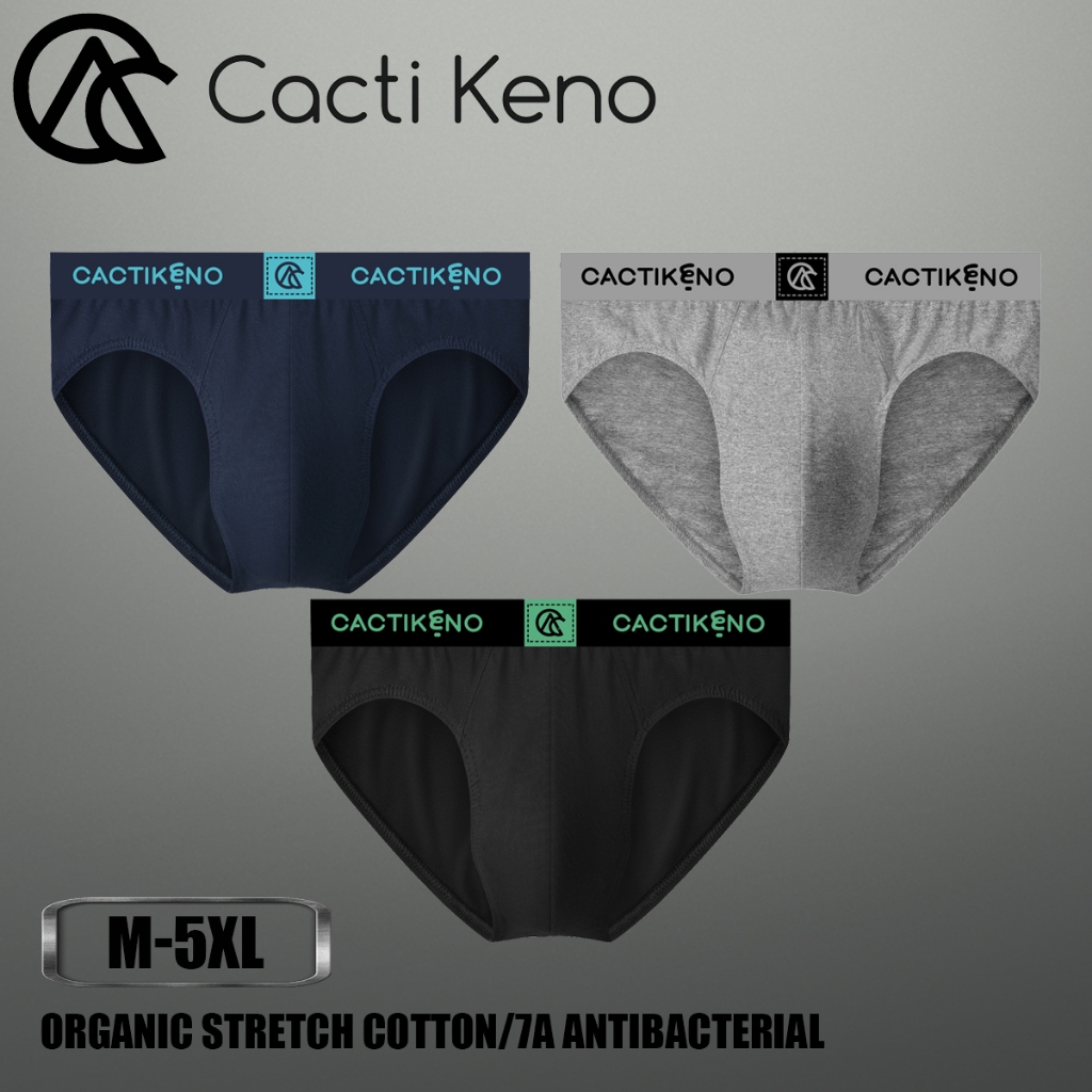 Cacti Keno 3pcs Men's Organic Cotton Briefs Antibacterial Inner ...