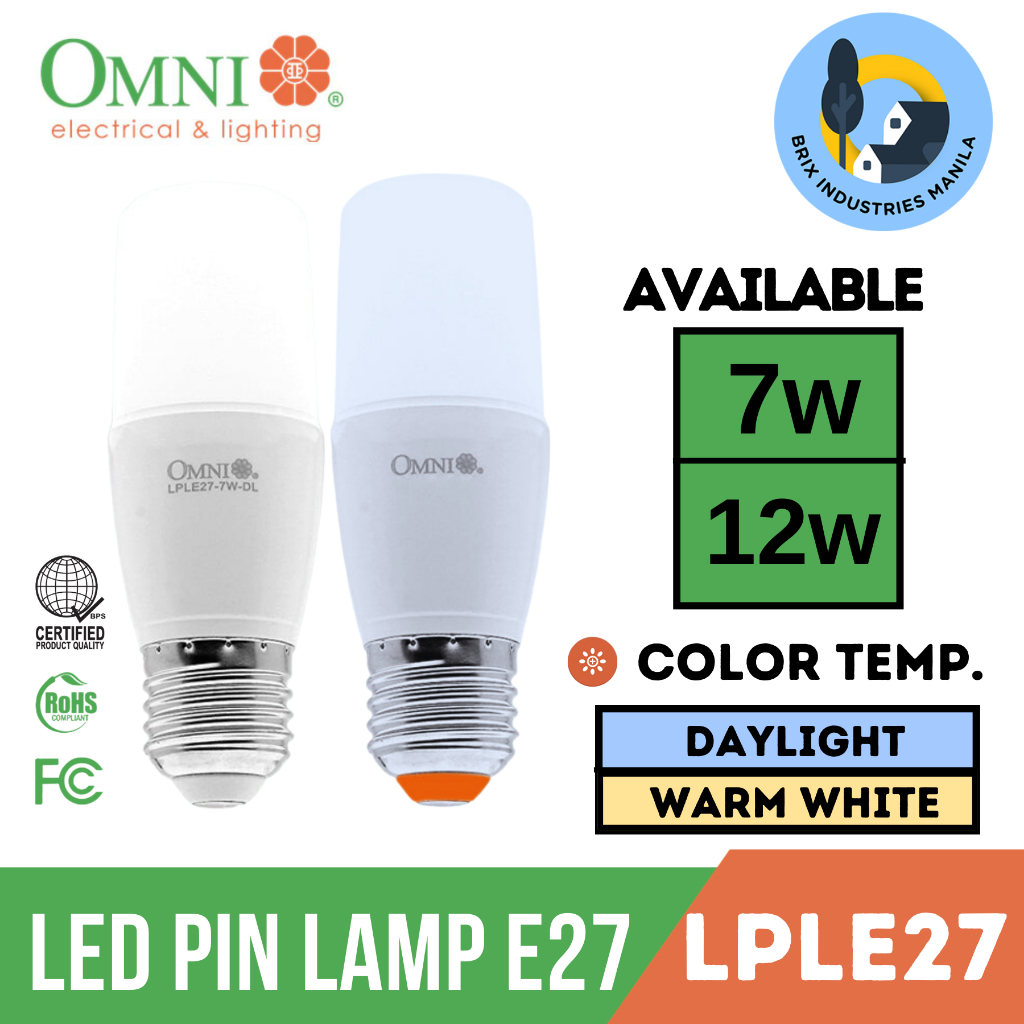 Omni LED Pin Light Daylight or Warm White 7W or 12W Pin Lamp | Shopee ...