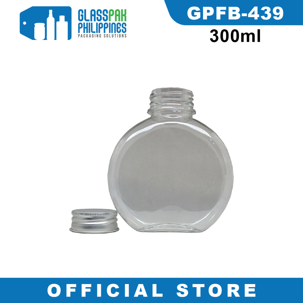 Glasspak 300ML PET Flat Round Beverage Bottle Plastic Bottles Empty Leak Transparent | Shopee ...