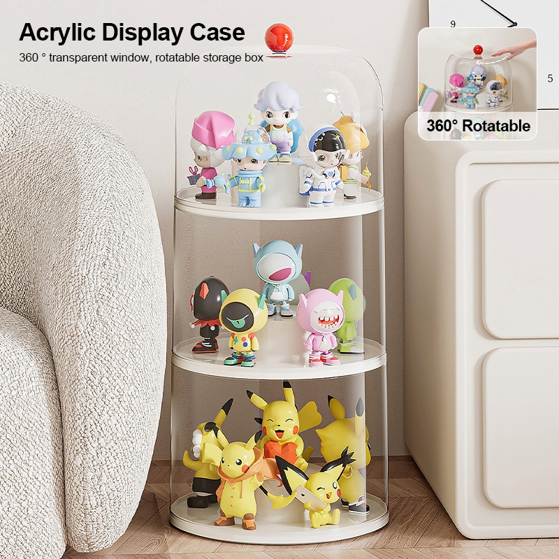 Rotating Pop Mart figure blind box transparent acrylic storage display ...