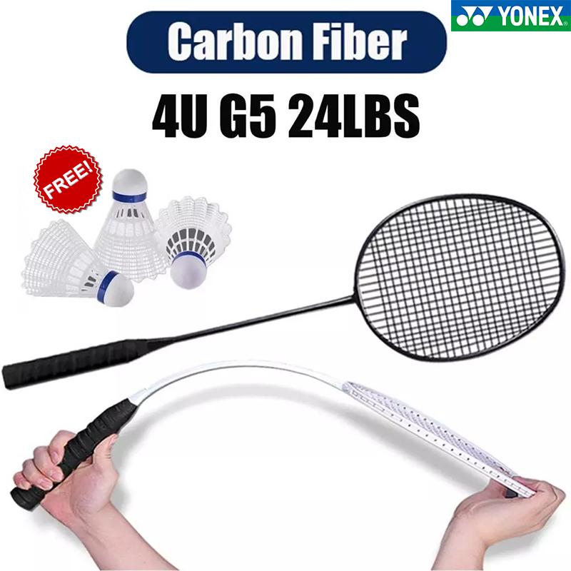 （3 Balls）YONEX Badminton Racket Carbon Firber 4u G5 24lbs Original ...