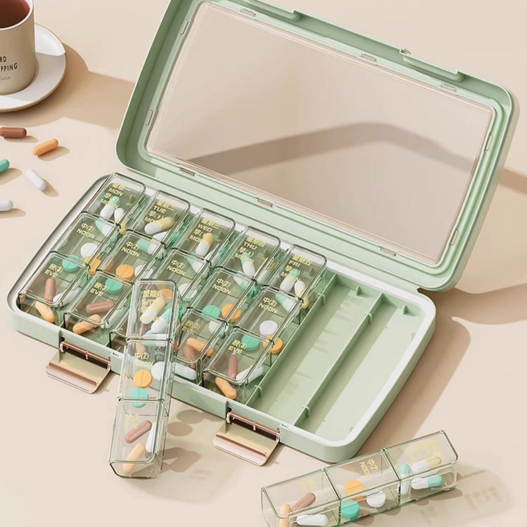 4/6/21/28 Compartment Medicine Box Portable Pill Box Storage ...