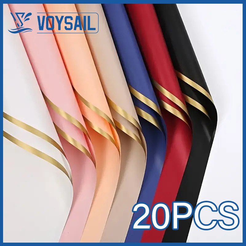 20Pcs 58cm*58cm Gold Edge Paper Paper Waterproof Packaging Flower Paper ...