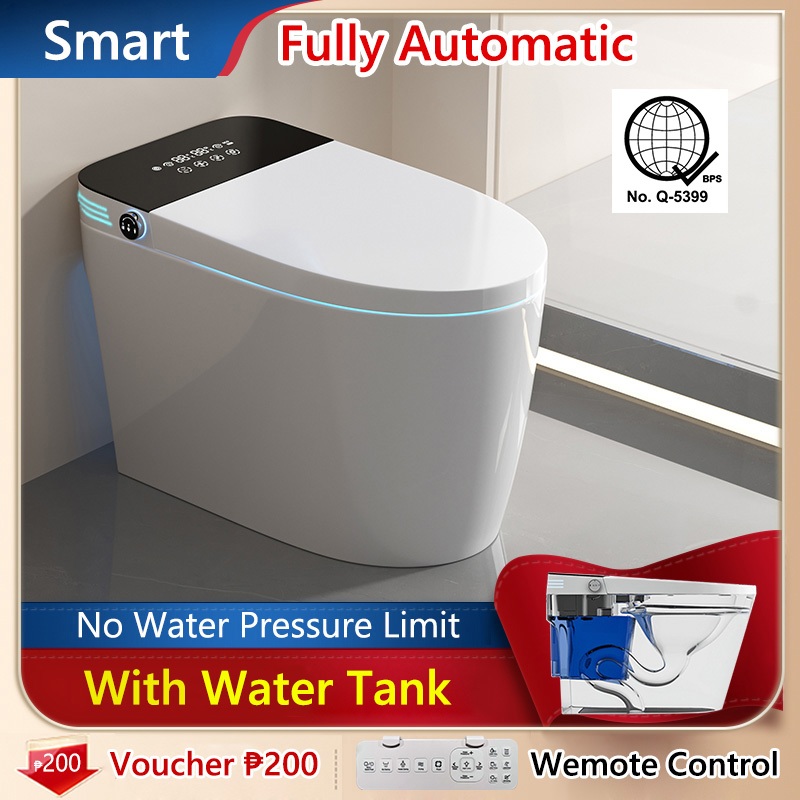 Smart Toilet Bowl Set Built In Water Tank High Pressure Dual Flush Full ...