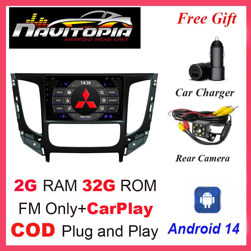 NAVITOPIA Android 14 Car Head Unit for Mitsubishi Triton Strada 2017 ...