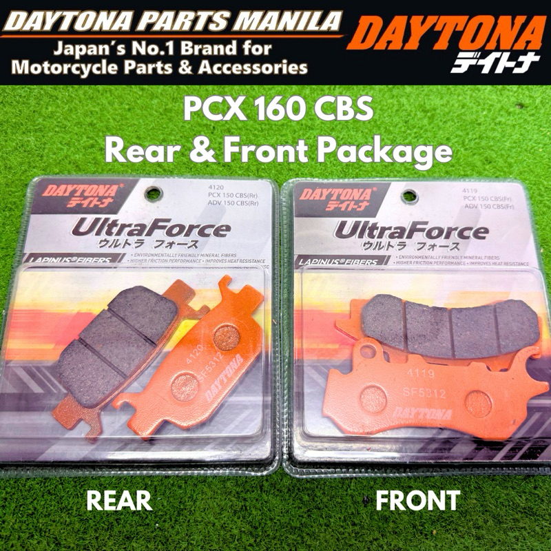 Daytona Brakepads Pro Series for PCX160 CBS Front and Rear Lapinus ...