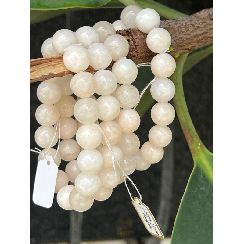 Natural Stone Light Peach Angelite Stone 12.4mm bracelet | Shopee ...
